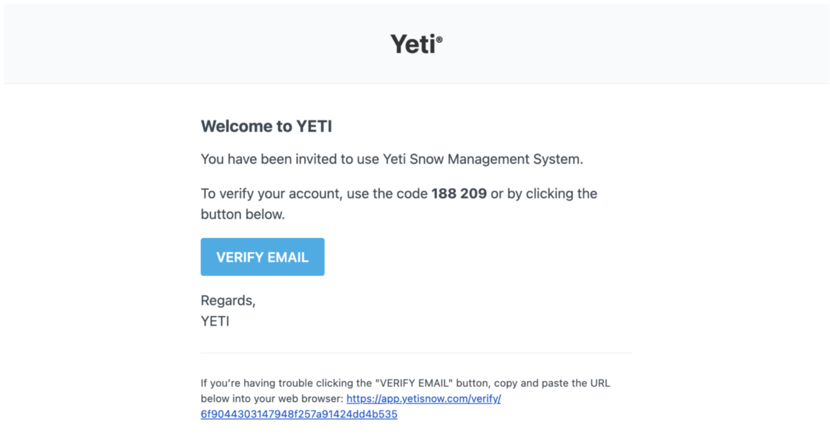 Yeti Access Through Self-Registration