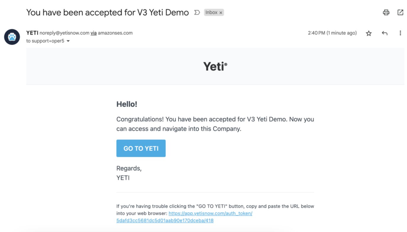 Yeti Access Through Self-Registration
