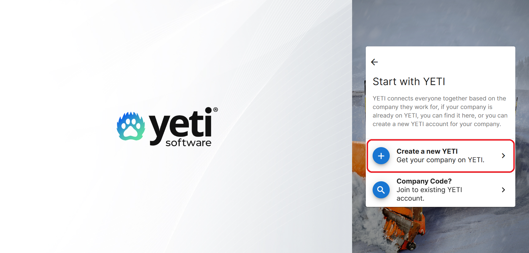 Yeti Access Through Self-Registration